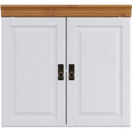 Hängeschrank Home Affaire, B:80cm H:75cm T:36cm, weiß, Massivholz, Küche, Schränke, "Rügen", Breite 80 cm, Kiefer massiv, 2 Türen, 1 Einlegeboden
