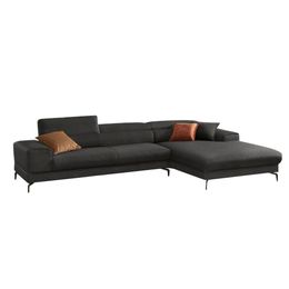 Ecksofa W.Schillig, B:343cm H:70cm T:193cm, grau, Chenille-Flachgewebe R66 (85% Polyester, 15% Nylon), Wohnzimmer, Sofas, "piedroo, Designsofa mit