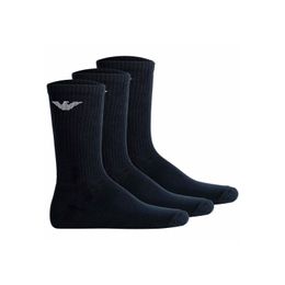 Emporio Armani Herren Kurzsocken "Socken SPORTY SPONGE 3er Pack", Gr. 39, blau, Obermaterial: 85% Baumwolle CO. 13% Polyamid PA. 2% Elasthan EL.,