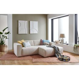 Ecksofa Home Affaire, B:234cm H:71cm T:161cm, beige, 94% Polyester; 6% Nylon, Wohnzimmer, Sofas, "Noord mit Kedernaht, Breite 234 cm, L-Form", Cord,
