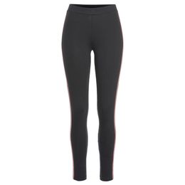 H.I.S. H.I.S Damen Sweathose, Gr. 44, bunt, Single Jersey, Obermaterial: 95% Baumwolle, 5% Elasthan, unifarben mit Farbeinsatz, Basic, Hosen, Seitliche