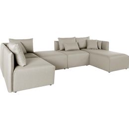 Wohnlandschaft OTTO HOME, B:340cm H:74cm T:172cm, beige, Struktur fein (100% Polyester);Struktur (100% Polypropylene);Webstoff (100%