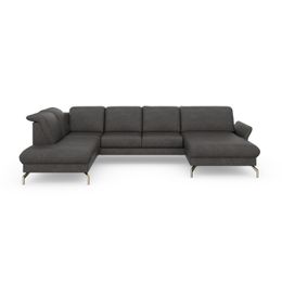 Sit & More Wohnlandschaft SIT & MORE, B:338cm H:84cm T:207cm, grau, Sofas, "Fashion U-Form", wahlweise mit Kopfteilverstellung, Vorziehsitz, motorisch,