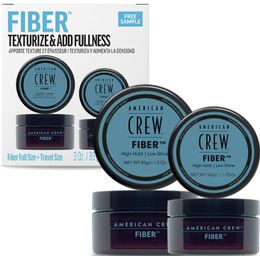 American Crew Styling-Creme "Fiber Duo Styling Set - Classic Fiber 85 gr + 50 gr", 135 g, blau, Haarstylingmittel, Zum Stylen von kurzem Haar,