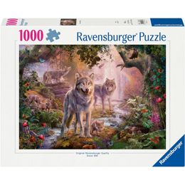 Ravensburger Kinder Puzzle "Wolfsfamilie im Sommer", bunt, B:70cm H:50cm, Puzzles, Made in Germany