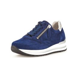 Gabor COMFORT Damen Sneaker "Gabor Comfort Sneaker Veloursleder/Textil", Gr. 38,5blau, silber, Textil, Veloursleder, Schuhe