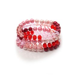Damen Armband "Hella", rot, Collezione Alessandro, Glas, Armb&auml;nder