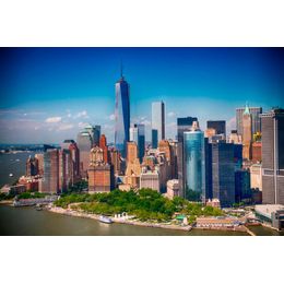 papermoon Fototapete "Lower Manhattan Skyline", B/L: 3,5m x 2,6m, Bahnen: 7 Stk., bunt, Tapeten