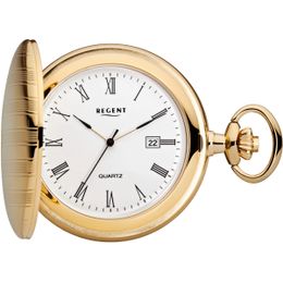 Regent Uhren REGENT Damen Taschenuhr "P738-19523040", gold, Taschenuhren, Quarzuhr, Herrenuhr, Datum, Acrylglas, Geschenkidee