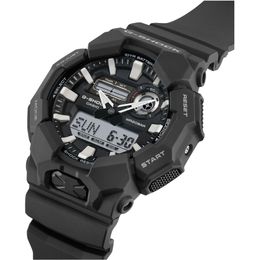 Casio G-SHOCK Herren Chronograph, schwarz, Armbanduhren, Quarzuhr, Armbanduhr,Herrenuhr, digital,Resinband, bis 20 bar wasserd.