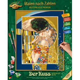 Schipper Kinder Malen nach Zahlen "Meisterklasse Premium - Der Kuss nach Gustav Klimt (1862 - 1918)", bunt, B:40cm H:50cm, Malvorlagen, Made in