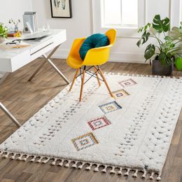 Hochflor-Teppich LIVABLISS, B:160cm H:35mm L:213cm, beige, Kunstfaser, Teppiche, "MARACAIBO", Shaggy Hochflorteppich, Weicher, Flauschiger, Boho