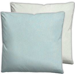 Kissenbezug Biberna, B:40cm L:40cm, blau, Flanell, Obermaterial: 100% Baumwolle, Outdoor, Kissenbez&uuml;ge, "Hermal Flanell mit Rei&szlig;verschluss,