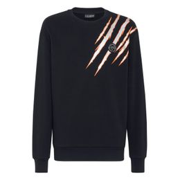 Plein Sport Jungen Sweatshirt "Scratch"0270, schwarz, silber, Gr. L, Obermaterial: 88% Baumwolle, 12% Polyester, Sweatshirts