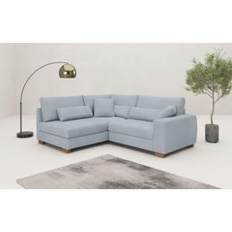 Ecksofa MR. COUCH, B:227cm H:68cm T:190cm, blau, Novaclean Avanti (100% Polyester), Wohnzimmer, Sofas, "Hilla L-Form, bis 140 kg belastbar", mit