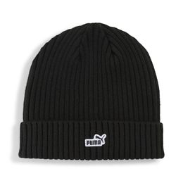 Puma Herren Beanie "Essentials Patch Beanie Erwachsene", schwarz, Obermaterial: 3% Polyamid, 95% Polyacryl, 2% Polyester, M&uuml;tzen