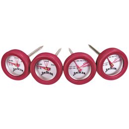 Grillthermometer JIM BEAM BBQ, Ø:30mm, rot, Temperaturmessgeräte, 2 Thermometer für Steak und 2 Thermometer für Geflügel