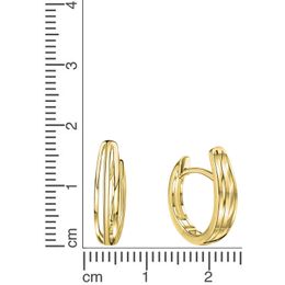 Firetti Damen Paar Creolen "Schmuck Geschenk Gold 333 geschwungen", 12mm, Gelbgold 333, gold, Gelbgold 333, Ohrringe