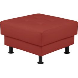 Polsterhocker Home Affaire, B:65cm H:42cm T:65cm, rot, Microfaser (100% Polyester);Struktur (100% Polyester);Kunstleder, Hocker, "Bengo", passend zu
