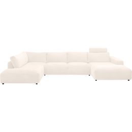Wohnlandschaft Musterring, B:434cm H:81cm T:204cm, weiß, Sofas, "Lucia U-Form", Verschiedene Farben, Cord-Bezug, Gesamtbreite 434 cm