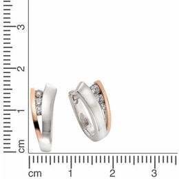 Firetti Damen Paar Creolen "Schmuck Geschenk Silber 925 poliert rhodiniert Bicolor", 13mm, Silber 925 (Sterlingsilber), rosa, Silber 925