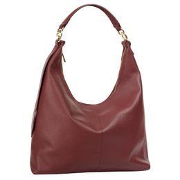 Samantha Look Damen Shopper, rot, Leder, leicht gl&auml;nzend, unifarben, Taschen, Made in Italy, Gro&szlig;e Handtasche mit Smartphonefach