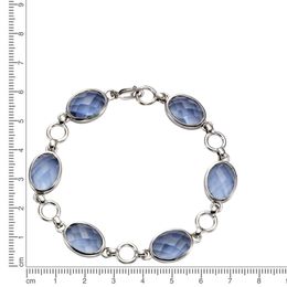 JAMELLI Damen Armband "925 Silber rhodiniert Quarz blau (beh.)", 20,5cm, Silber 925 (Sterlingsilber), silber, Silber 925 (Sterlingsilber), Armb&auml;nder