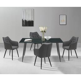 Esszimmerstuhl Home Affaire, B:58cm H:86cm T:55cm, grau, metal frame, plywood, foam, fabric, metal leg, Stühle, "Alton, TOPSELLER, OTTOs Choice", mit