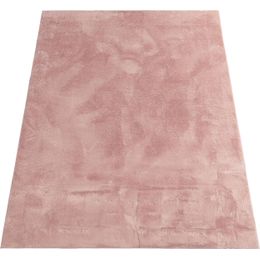 Fellteppich Paco Home, B:60cm H:14mm L:90cm, pink, Polyester, Teppiche, "Kunstfell Soft 380", Langflor, Kuschelteppich - besonders weich, Uni-Farben