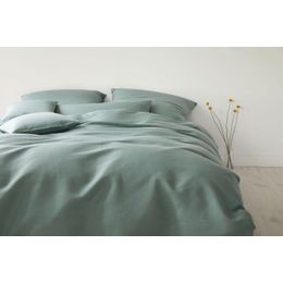 Bettw&auml;sche Elegante, gr&uuml;n, Halbleinen, Obermaterial: 50% Baumwolle, 50% Leinen, Bettw&auml;sche, "Breezee", angenehmes Hautgef&uuml;hl