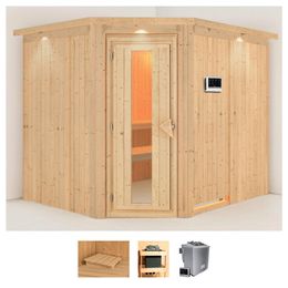 Karibu Sauna "Marit", Bio-Kombiofen, externe Steuerung, 9 kW, beige, Saunen, Ofen 9 kW Bio externe Strg easy
