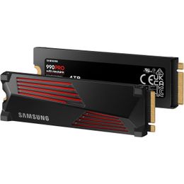 Samsung interne SSD "990 PRO Heatsink 4TB", 4000 GB, Schreibgeschwindigkeitmaximal 6900 MB/s Lesegeschwindigkeitmaximal 7450 MB/s, schwarz,