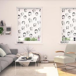 Seitenzugrollo, B:70cm H:150cm, schwarz, LICHTBLICK ORIGINAL, Polyester, Rollos, "Rollo Klemmfix, ohne Bohren, blickdicht, Faces - Schwarz"