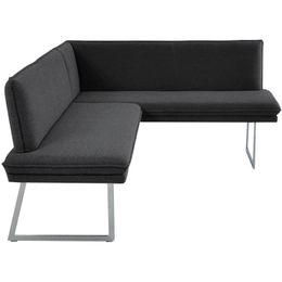 K+w Komfort & Wohnen Eckbank, H:86cm T:60cm, grau, K+W KOMFORT & WOHNEN, Esszimmer, Sitzb&auml;nke, mit Sattlernaht und schmaler Kufe, langer Schenkel rechts oder links