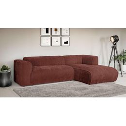Ecksofa Home Affaire, B:257cm H:78cm T:161cm, rot, 100% Polyester, Wohnzimmer, Sofas, "MERID L-Form (257 cm), zeitlos & stilvolles Design", Aufwendig