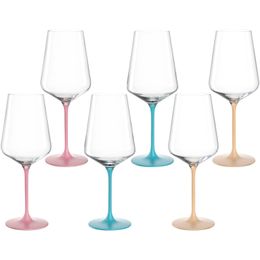 Leonardo Weinglas "Kelchglas BRERA, 560 ml, farbig sortiert, 6er-Set", Ø 9,5cm x 24cm, 560ml, 6 Stk., bunt, Trinkgefäße, spülmaschinengeeignet