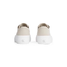 Damen Plateausneaker "VULC FLATFORM LOW CV MG", Calvin Klein Jeans, Gr. 42, beige, Textil, unifarben, Schuhe, Schn&uuml;rschuh, Freizeitschuh, Halbschuh