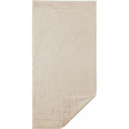 Badetuch Egeria, B:75cm L:160cm, beige, Walkfrottee, Obermaterial: 100% Baumwolle, Handt&uuml;cher, "Prestige", Uni Programm mit Streifenbord&uuml;re, SUPIMA
