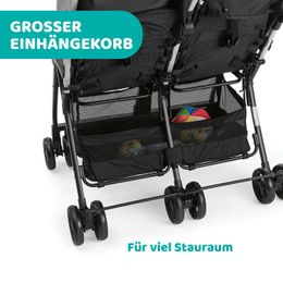 Chicco Kinder Zwillingsbuggy "OHlal&agrave; Twin, Silver Cat", silber, Metall, Polyester, Kinderwagen, Zwillingskinderwagen