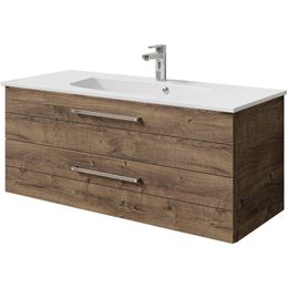 Waschtisch SAPHIR, B:117cm H:49,9cm T:48cm, braun, Badezimmer, Waschtische, "Serie 6025 Mineralmarmor-Waschtisch mit Unterschrank, 117 cm breit",