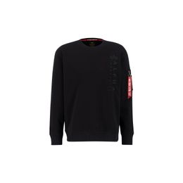 Herren Sweater "Embroidery Sweatshirt", schwarz, Gr. L, Alpha Industries, Obermaterial: 80% Baumwolle, 20% Polyester, Sweatshirts