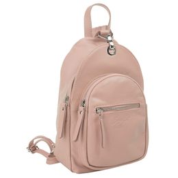 Samantha Look Damen Cityrucksackrosa, Leder, Rindsleder, beschichtet, leicht gl&auml;nzend, Rucks&auml;cke, echt Leder, Made in Italy