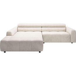 Ecksofa 3C CANDY, B:258cm H:68cm T:217cm, wei&szlig;, 95% Polyester, 5% Nylon, Wohnzimmer, Sofas, "Denver auch mit Cord- und Easy care-Bezug,