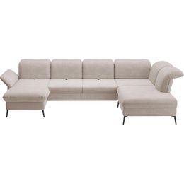 Sit & More Wohnlandschaft SIT & MORE, B:359cm H:92cm T:231cm, grau, 100% Polyester, Sofas, "Emely, inkl. Sitztiefenverstellung", wahlweise mit