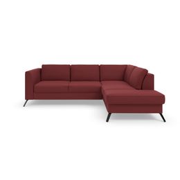 Sit & More Ecksofa SIT & MORE, B:248cm H:88cm T:201cm, rot, 100% Polyester, Wohnzimmer, Sofas, "Olsen L-Form", inklusive Sitztiefenverstellung, wahlweise mit
