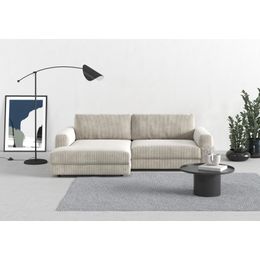 Ecksofa Trendmanufaktur, B:250cm H:84cm T:176cm, beige, 88% Polyester, 12% Polyacryl, Wohnzimmer, Sofas, "Bourbon Mega_Ecke mit tollem Sitzkomfort,