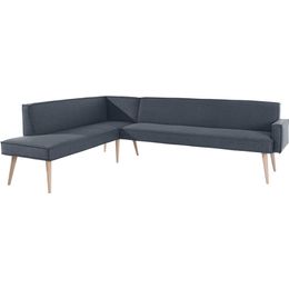 Eckbank, B:198cm H:84cm T:260cm, grau, exxpo - SOFA FASHION, 100% Polyester, Esszimmer, Sitzb&auml;nke, "Lungo, moderne Kedernaht, bequem und elegant,