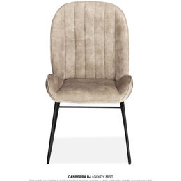 Esszimmerstuhl OMG DESIGN, B:51cm H:93,5cm T:63cmmist, schwarz, mist, Polyester, St&uuml;hle, "Canberra", Esszimmerstuhl, pflegeleichter Samtvelour Bezug