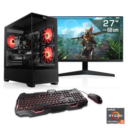 CSL Gaming-PC-Komplettsystem "AeroVision V24400", Microsoft Windows 11 Home (64 Bit), 32 GB RAM 1.000 GB SSD, schwarz, Computer_Komplettsysteme