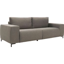 Big-Sofa, B:242cm H:87cm T:88cm, grau, LOOKS by Wolfgang Joop, 100% Polyester, Sofas, "Looks VI", gerade Linien, in 2 Bezugsqualit&auml;ten